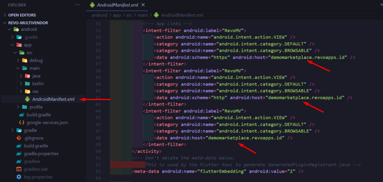 Deeplink Configuration – Revo Apps – Documentation